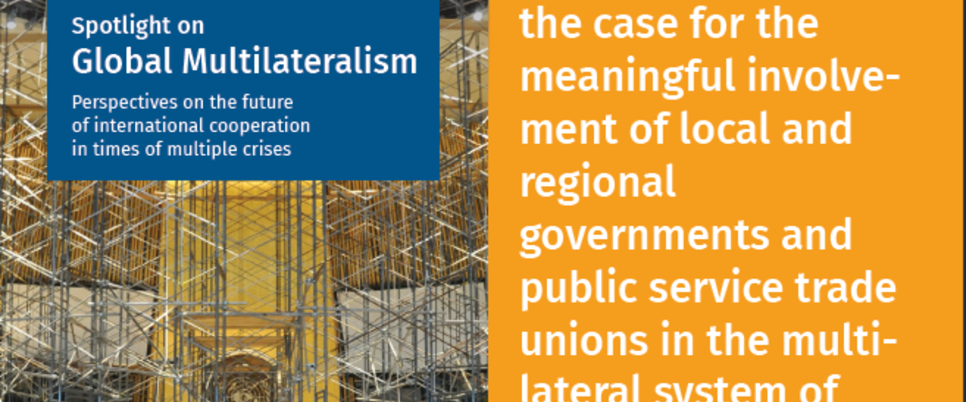 Spotlight on Multilaterism: Inclusive multi-level governance: - PSI ...
